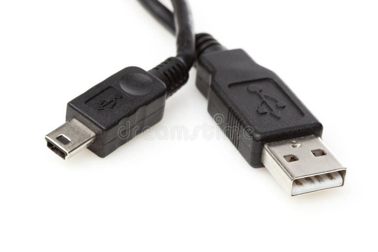 A black mini USB cable stock image. Image of communication - 20185153