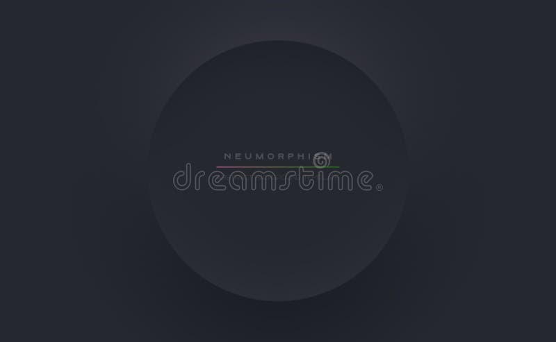 Black Minimal Neumorphism Style Vector Banner. Futuristic Circle ...