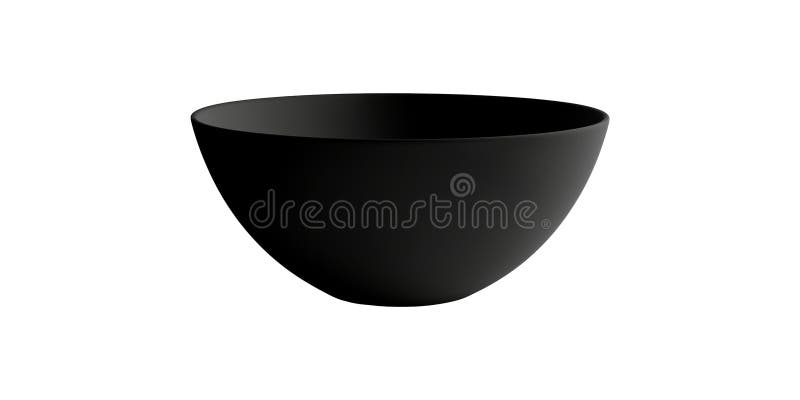 Black Minimalist Bowl. Modern Kitchenware and Home Decor Isolated on ...