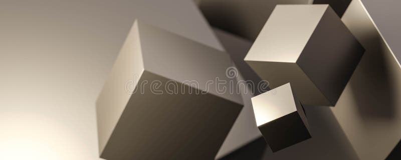 Black Minimalistic Design Cubes with Warm Lighting 3d Render ...