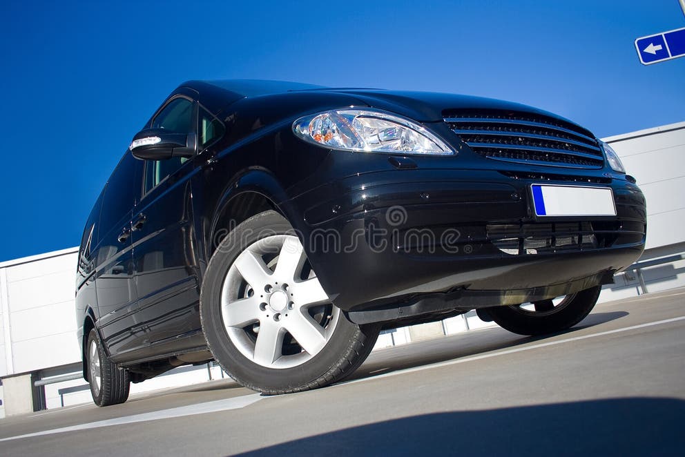 Black minivan stock photo. Image of parked, mass, cargo - 5687052