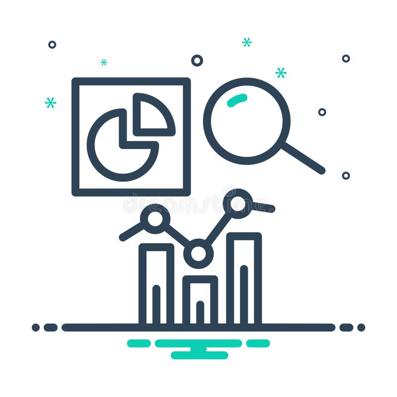 Black Mix Icon for Analytics, Reports and Analysis Stock Vector ...