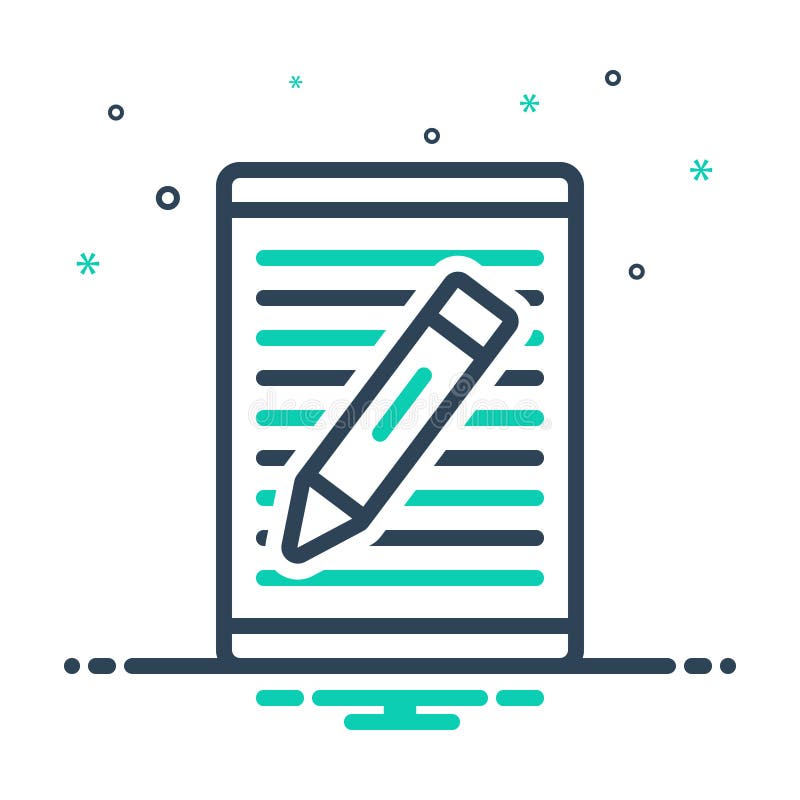 Mix Icon for Article, Writing and Document Stock Illustration ...