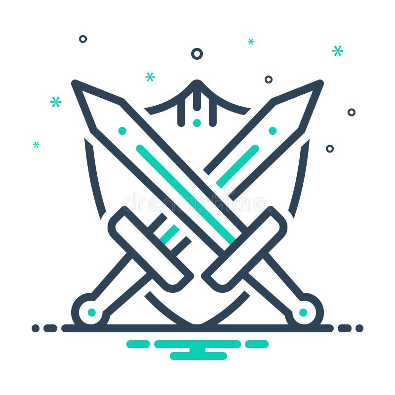 Mix Icon for Battle Gear, Sword and Weapon Stock Vector - Illustration ...