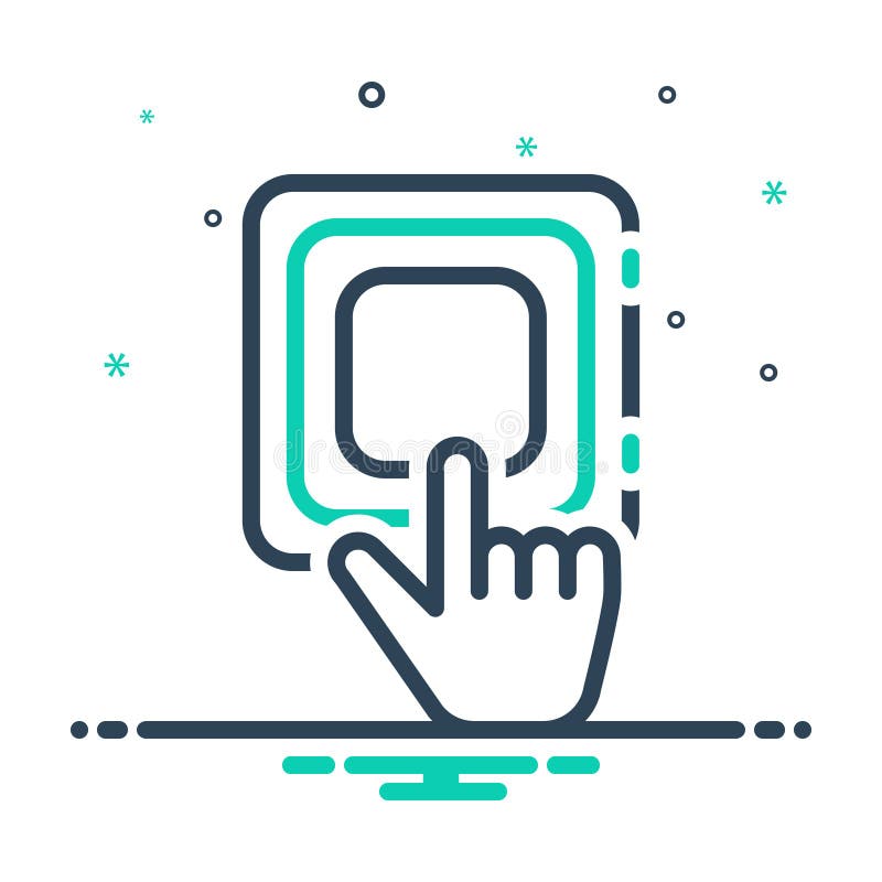 Black Mix Icon for Button, Click and Play Stock Vector - Illustration ...