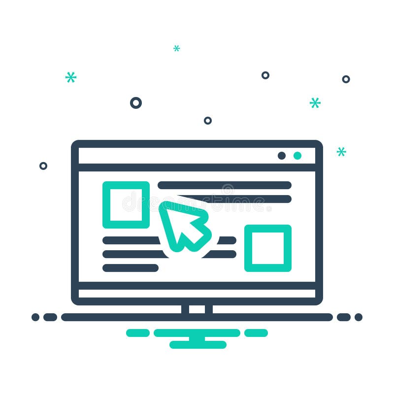 Mix Icon for Clickable, Browser and Pointer Stock Illustration ...