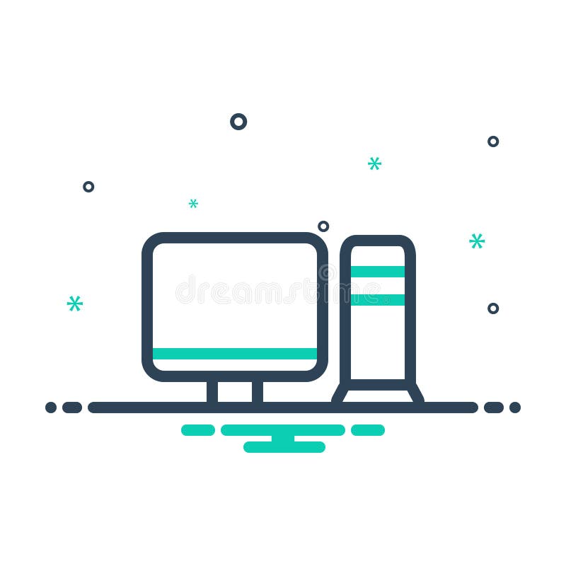 Mix Icon for Computer, Monitor and Display Stock Illustration ...