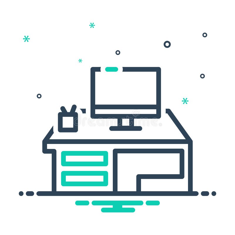 Black Mix Icon for Computer, Desk and Management Stock Vector ...