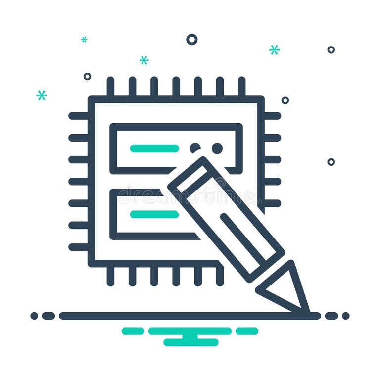 Black Mix Icon for Data Edit, Redact and User Stock Vector ...