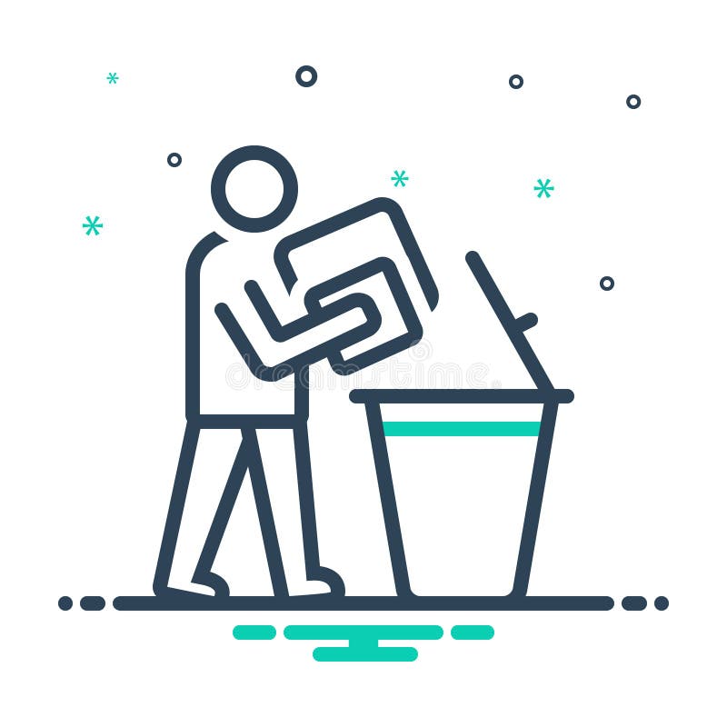Mix Icon for Declutter, Dustbin and People Stock Vector - Illustration ...