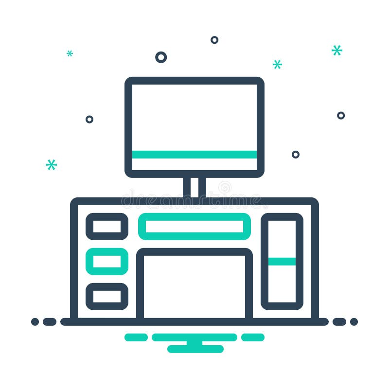 Mix Icon for Desk, Table and Bureaux Stock Vector - Illustration of ...