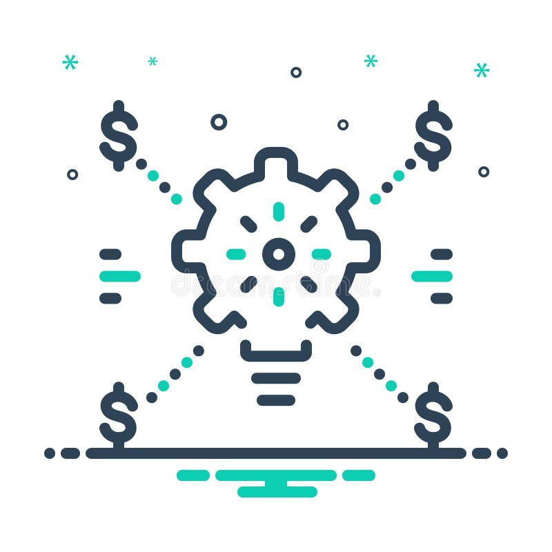 Black Mix Icon for Effectiveness, Powerful and Profitability Stock ...