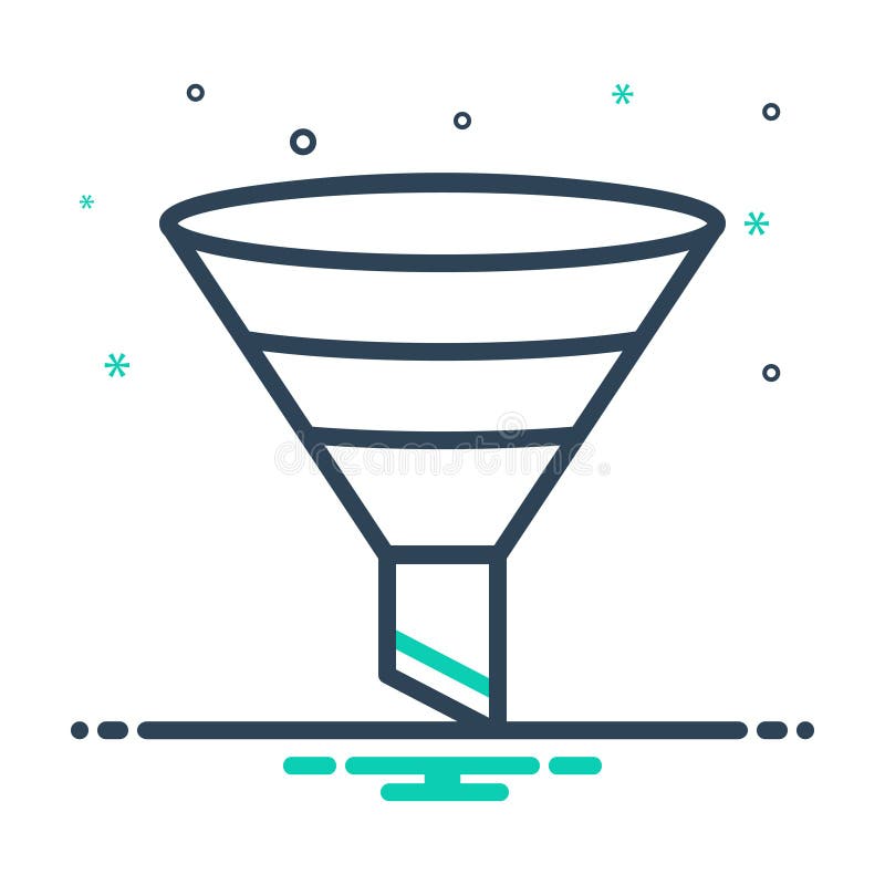 Black Mix Icon for Filtering, Funnel and Filtration Stock Vector ...