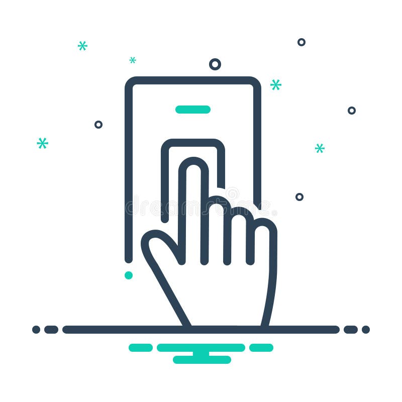 Black Mix Icon for Finger Scan, Security and Verification Stock ...