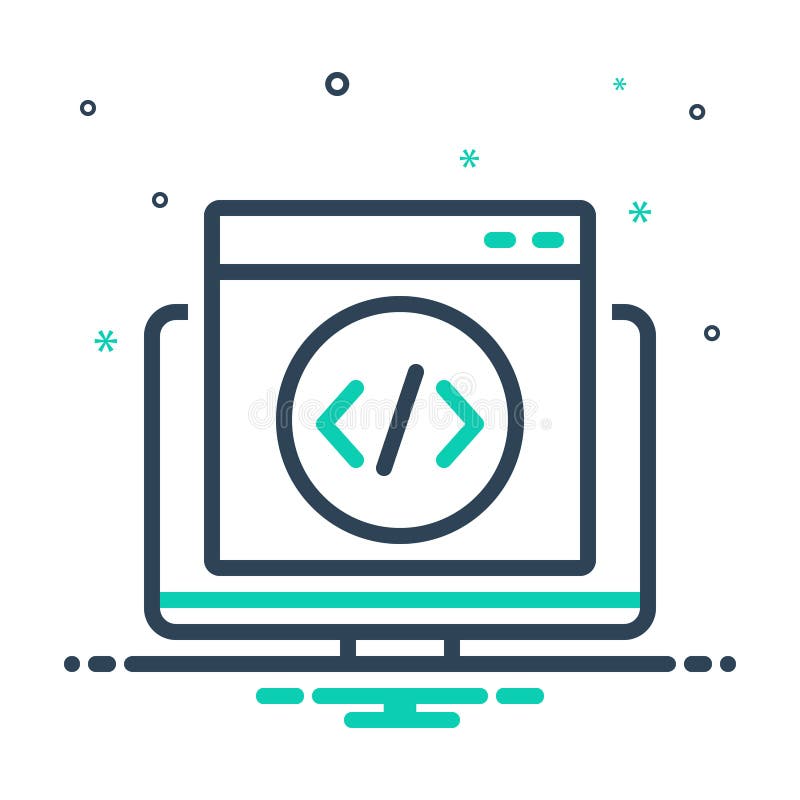 Mix Icon for Html, Coding and Software Stock Vector - Illustration of programming, shape: 160701484