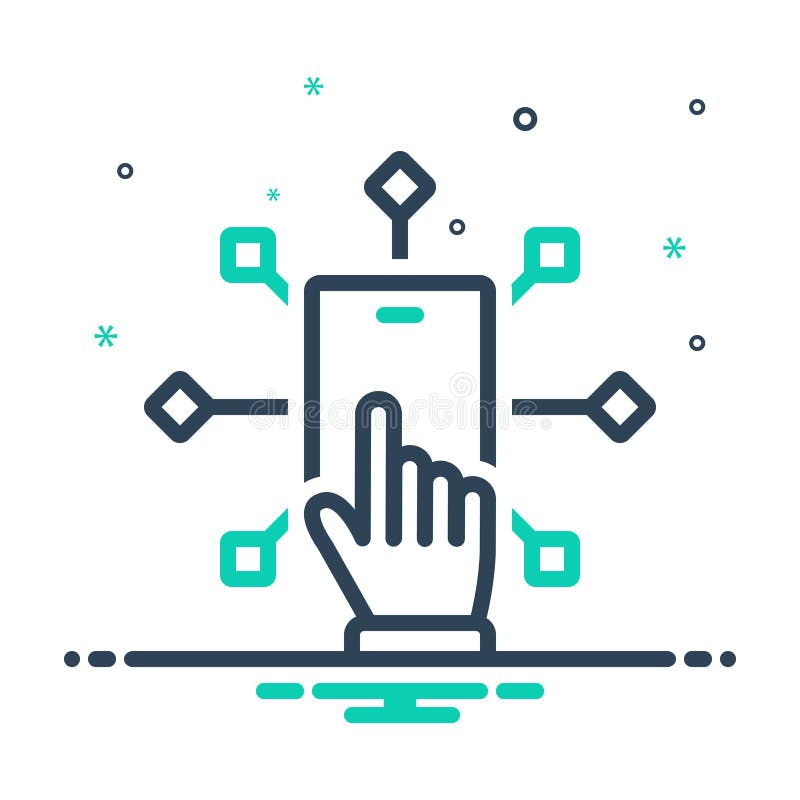 Mix Icon for Infotech, Touch and Technology Stock Vector - Illustration ...