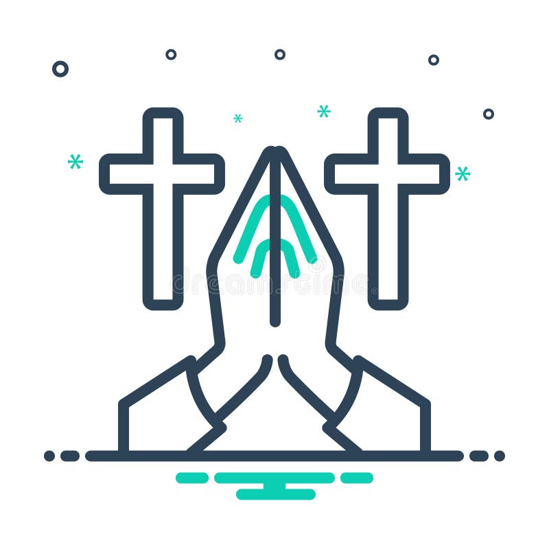 Mix Icon for Invocation, Salutation and Glorification Stock Vector ...