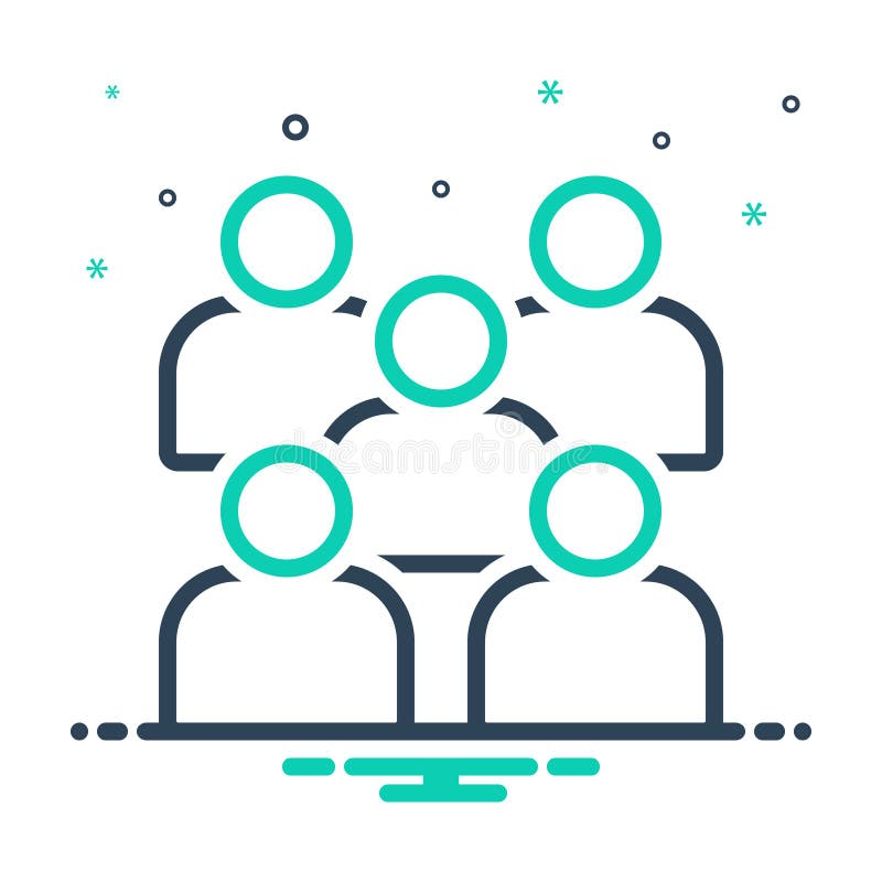 Mix Icon for Mobilisation, Mobilization and Crowd Stock Illustration ...