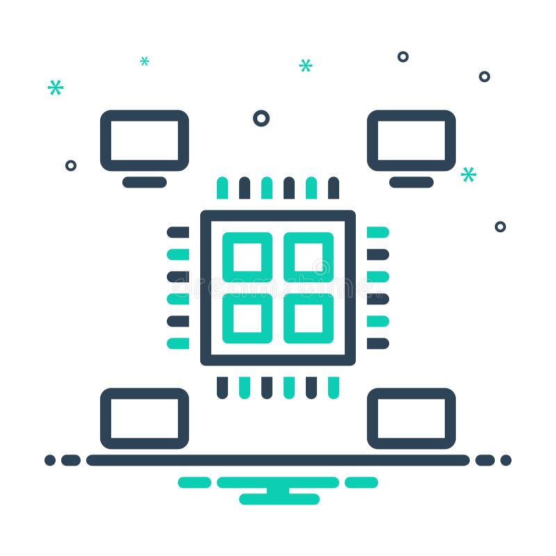 Mix Icon for Multiprocessing, Multitasking and Performance Stock Vector ...