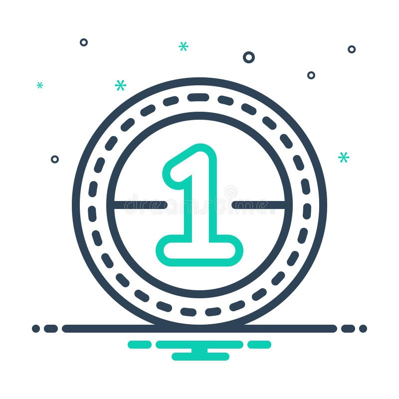 Mix Icon for One, Number and Numeral Stock Vector - Illustration of ...