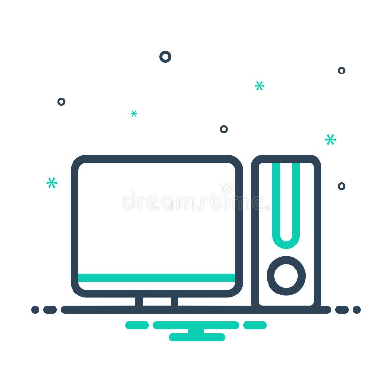 Mix Icon for Pc, Computer and Screen Stock Vector - Illustration of ...