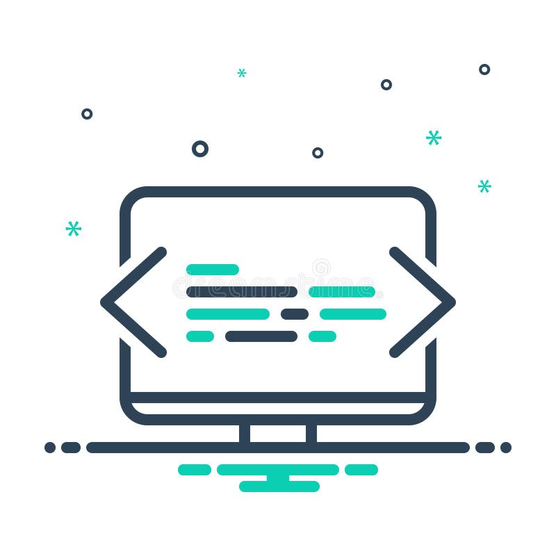Mix Icon For Programming Coding And Software Stock Vector Illustration Of Programming Symbol
