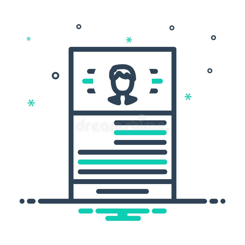 Black Mix Icon for Resume, Portfolio and Interview Stock Vector ...