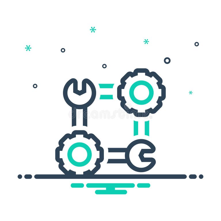 Mix Icon for Service, Spanner and Support Stock Illustration ...