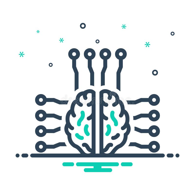 Black Mix Icon for Smart Brain, Intelligent and Brain Stock Vector ...