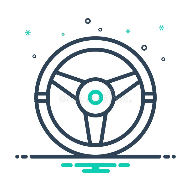 Black Mix Icon for Steering, Drive and Wheel Stock Vector ...