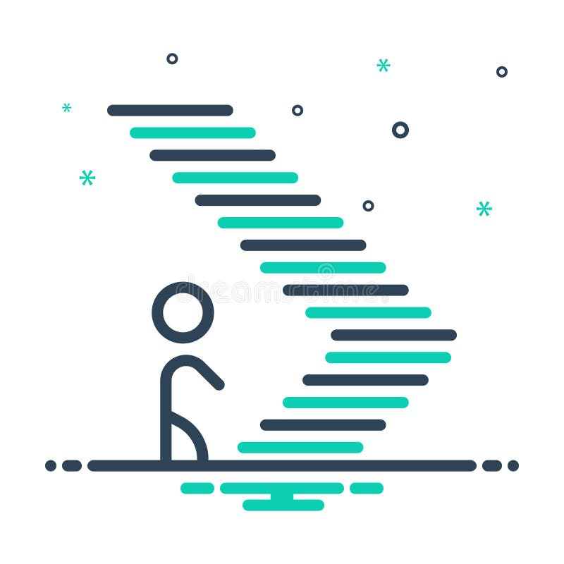 Mix Icon for Step, Climb and Footstep Stock Illustration - Illustration ...
