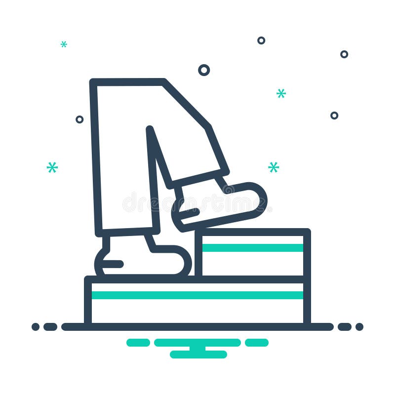 Black Mix Icon for Steps, Footstep and Footpace Stock Illustration ...