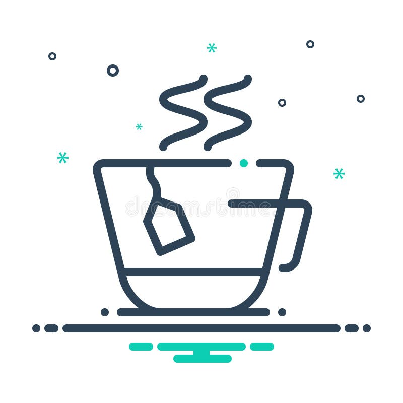 Mix Icon for Tea Bag, Cup and Freshness Stock Vector - Illustration of ...