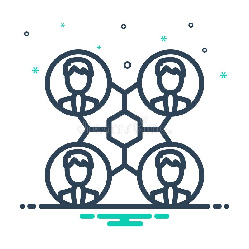 Black Mix Icon for Team Work, Collaboration and Group Stock Vector ...