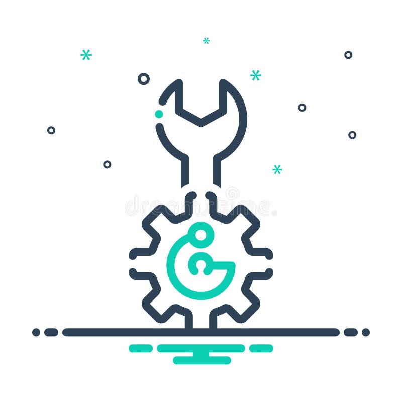 Mix Icon for Technical Tools, Adjust and Fix Stock Illustration ...