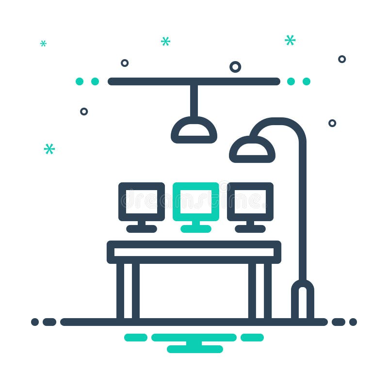 Black Mix Icon for Work Place, Office and Place Stock Vector ...