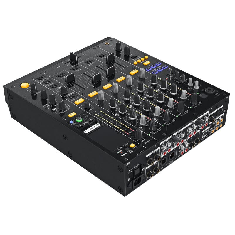 Black Mixer Dj Audio Devices Stock Image - Image of digital, channels ...