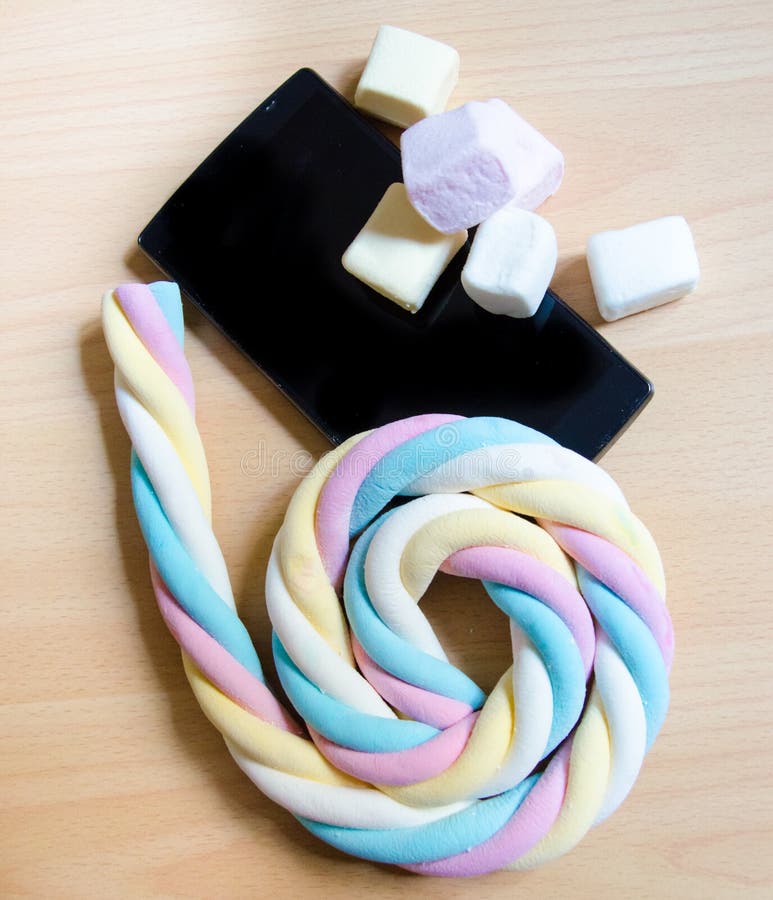 Black Mobile and Marshmallow Android Google 6.0 Stock Photo - Image of ...