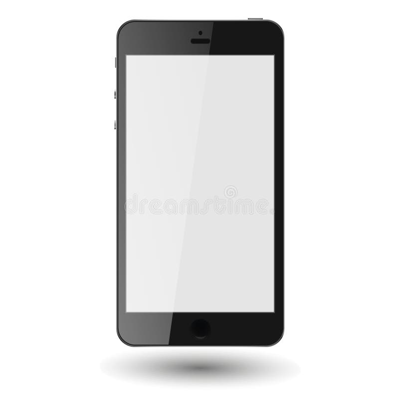Black Mobile Phone with Blank Screen Stock Illustration - Illustration ...