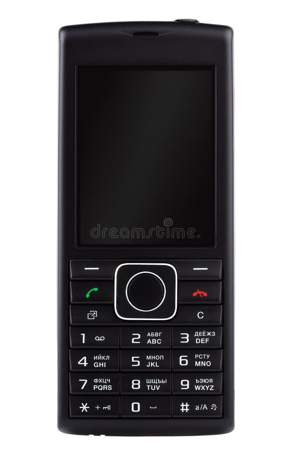 Black Mobile Phone with Buttons Stock Image - Image of clipping ...