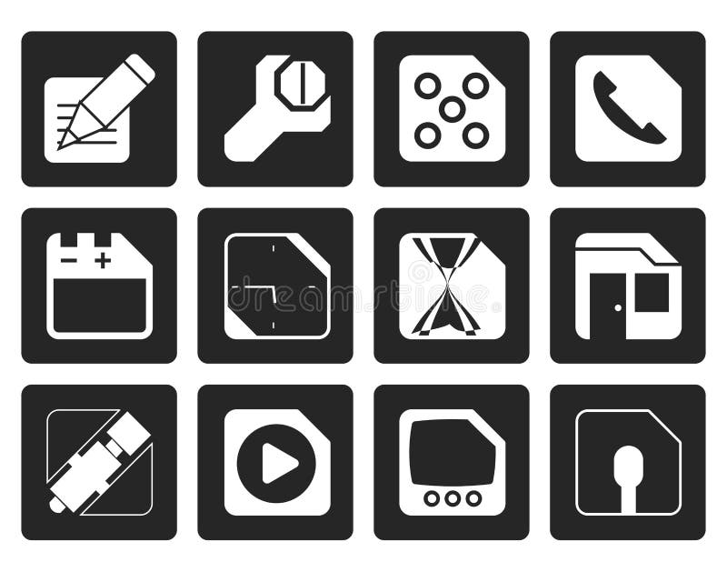 Black Mobile Phone Sign Icons Stock Vector - Illustration of icon ...