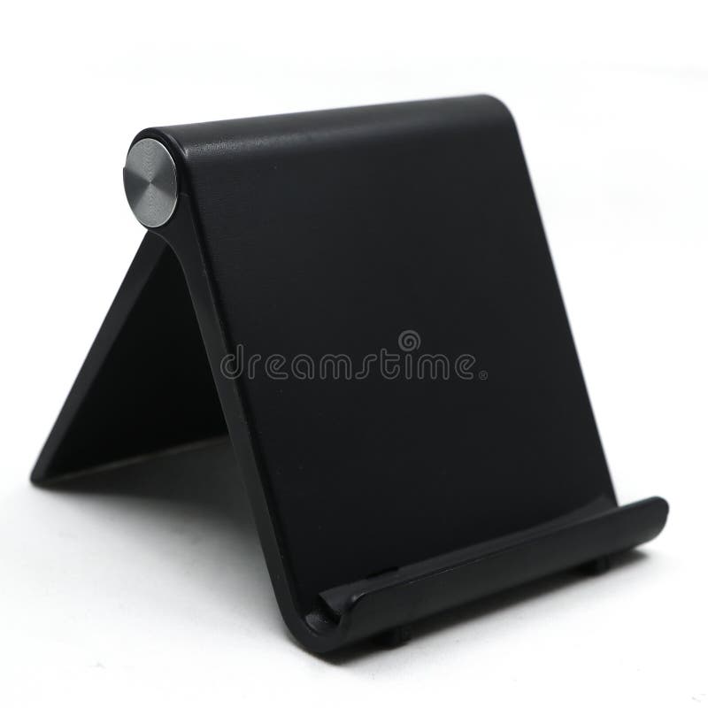 A Black Mobile Phone Holder Stand Stock Photo - Image of empty, finger ...