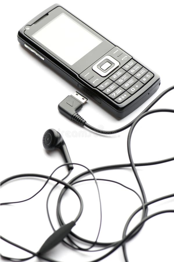 Black Mobile Phone Isolated on Stock Photo - Image of cellphone, cell ...