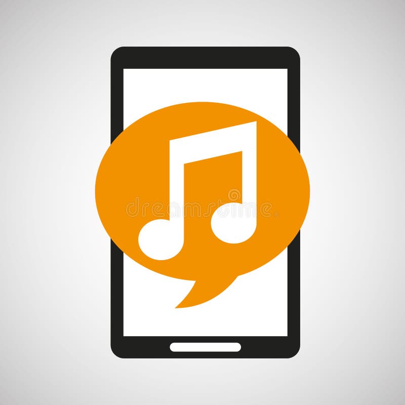 Black Mobile Phone Music Network Stock Vector - Illustration of ...