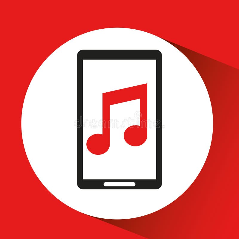 Black Mobile Phone Music Network Stock Vector - Illustration of ...