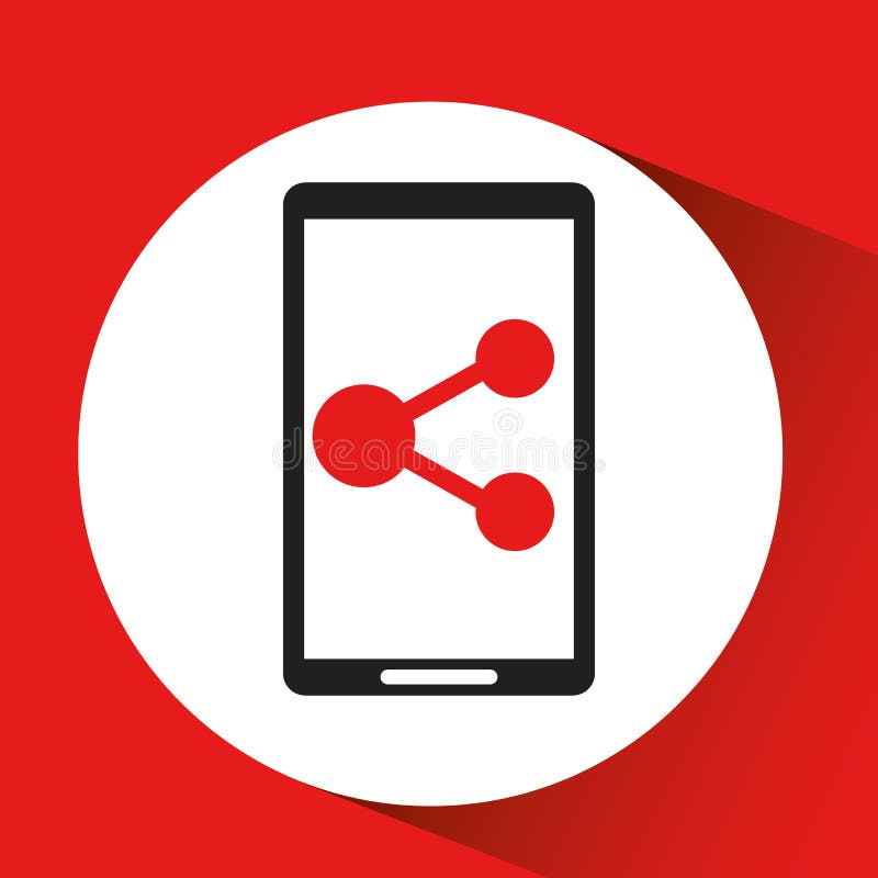 Black Mobile Phone Share Network Stock Vector - Illustration of phone ...