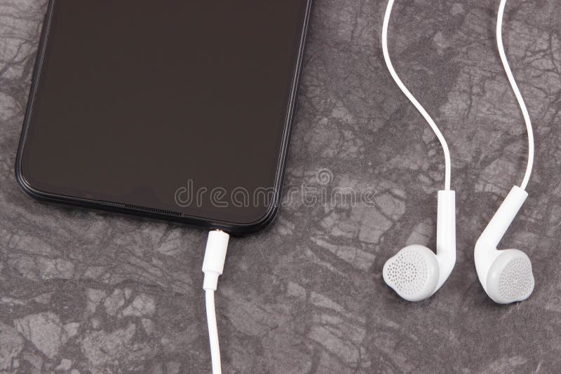 Mobile Phone, Smartphone with Connected Headphones. Electronics ...