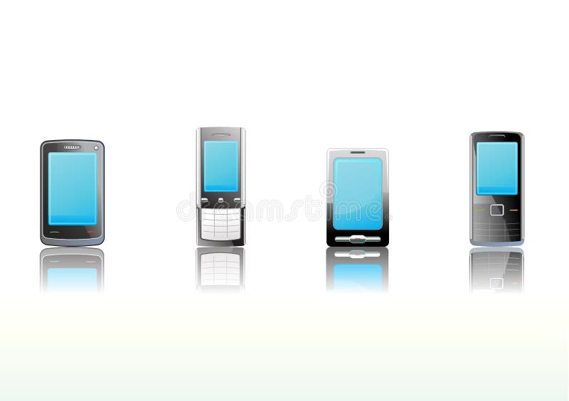 Black Mobile Phones Icon Set Stock Vector - Illustration of collection ...