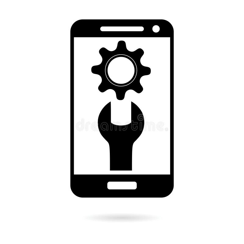 Black Mobile Repair Icon or Logo Stock Vector - Illustration of screen ...