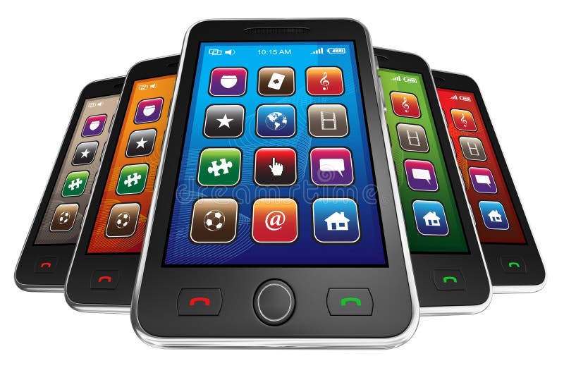 Smart Phone and Shopping Basket Stock Illustration - Illustration of ...